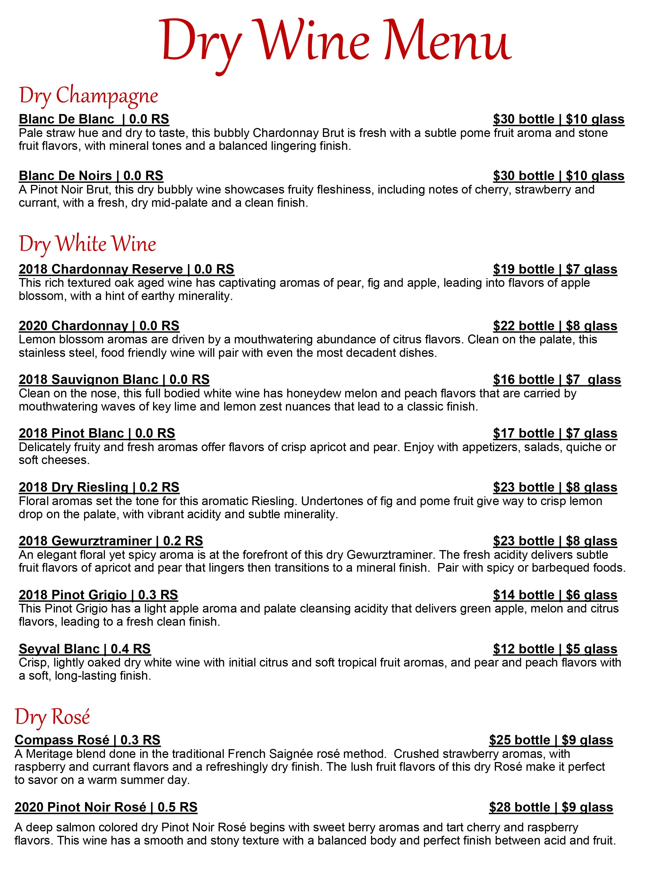 Wine List With Descriptions